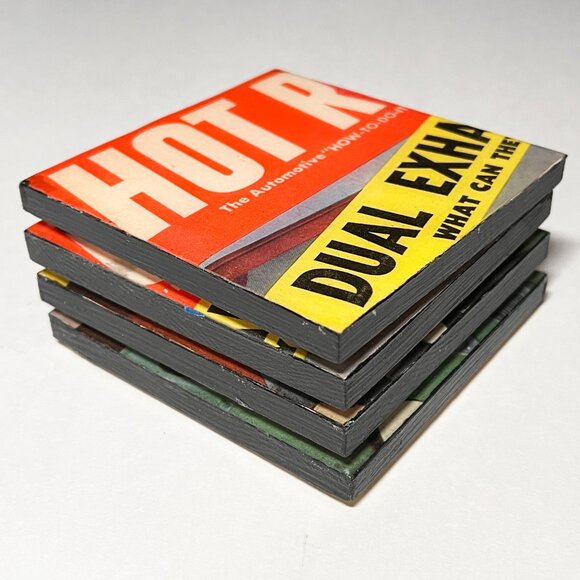 Dude Coasters | Dining | Hot Rod Magazine Cover As Drink Coasters June ...